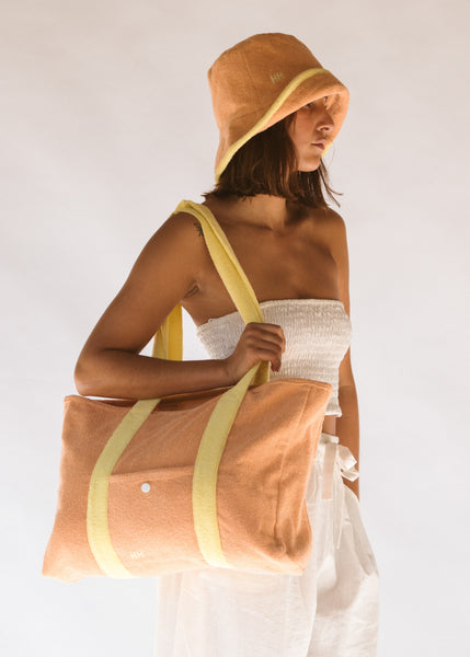 Hello Terry Tote Bag // Peachy Lemon - Hobo and Hatch